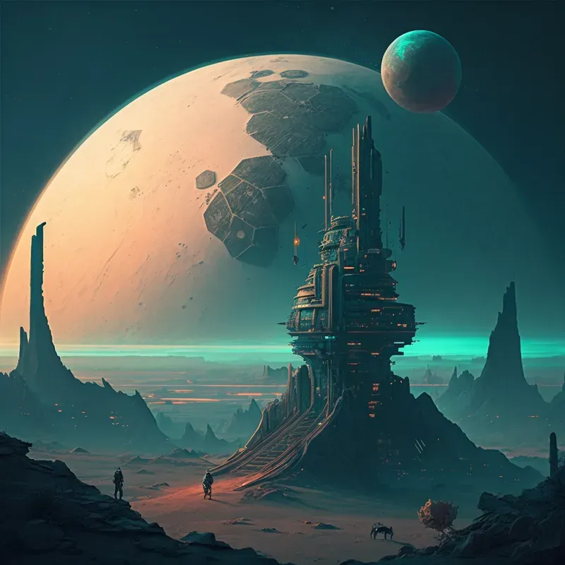 Planets With Civilizations Midjourney Prompt | PromptBase