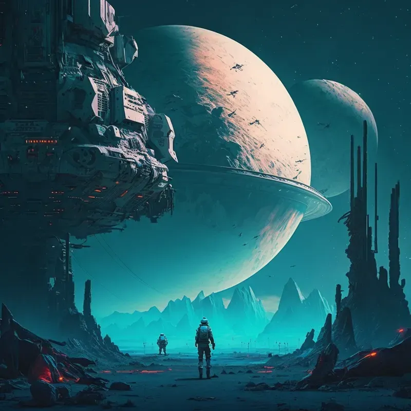 Planets With Civilizations Midjourney Prompt | PromptBase