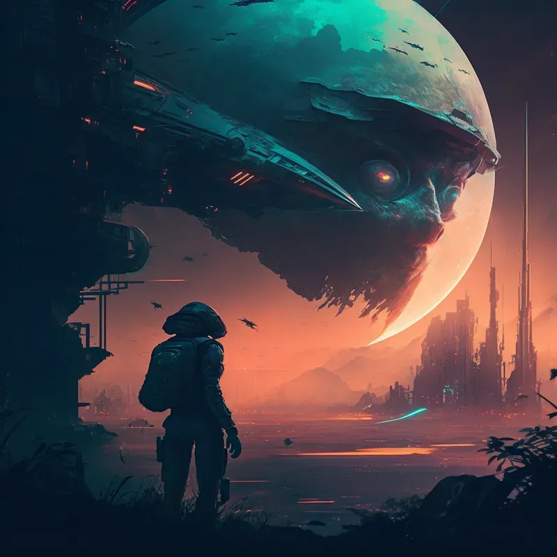 Planets With Civilizations Midjourney Prompt | PromptBase