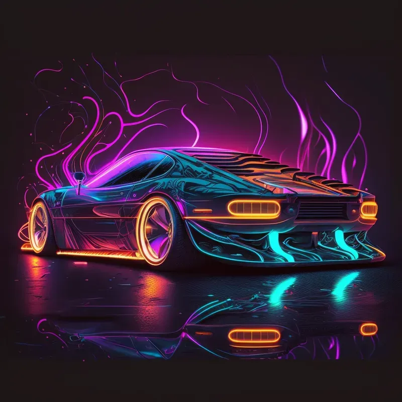 Neon Sports And Super Cars Midjourney Prompt | PromptBase