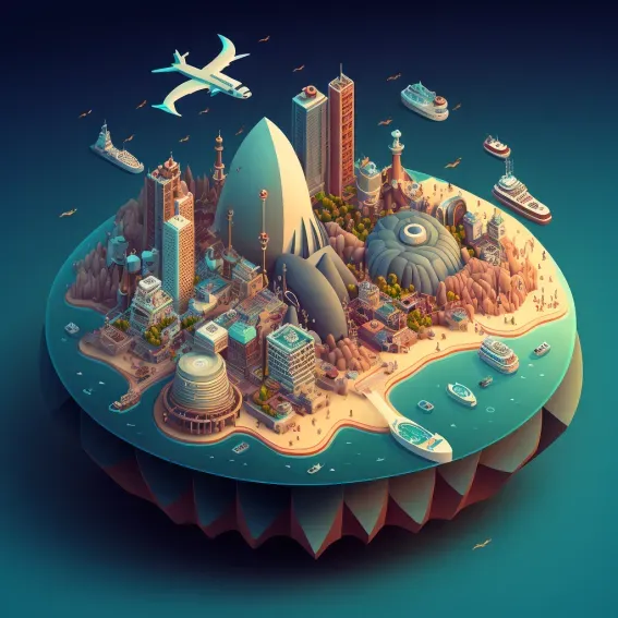 Isometric Floating Cities Midjourney Prompt | PromptBase
