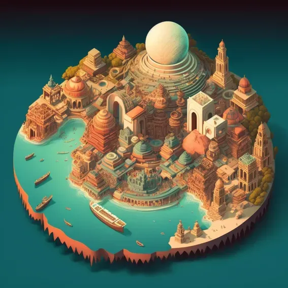 Isometric Floating Cities Midjourney Prompt | PromptBase