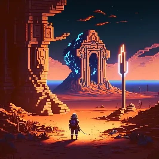 Realistic Pixel Art Landscapes Midjourney Prompt | PromptBase