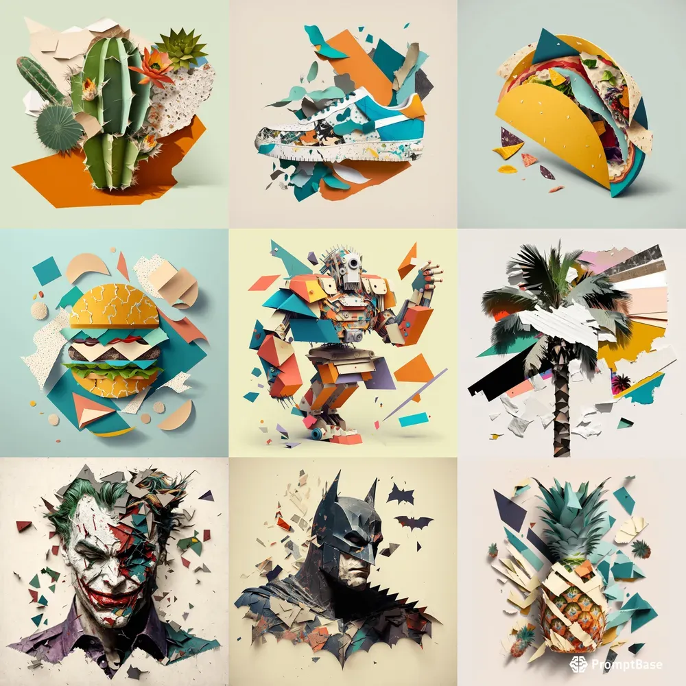 Colorful Collage Creations Midjourney Prompt | PromptBase