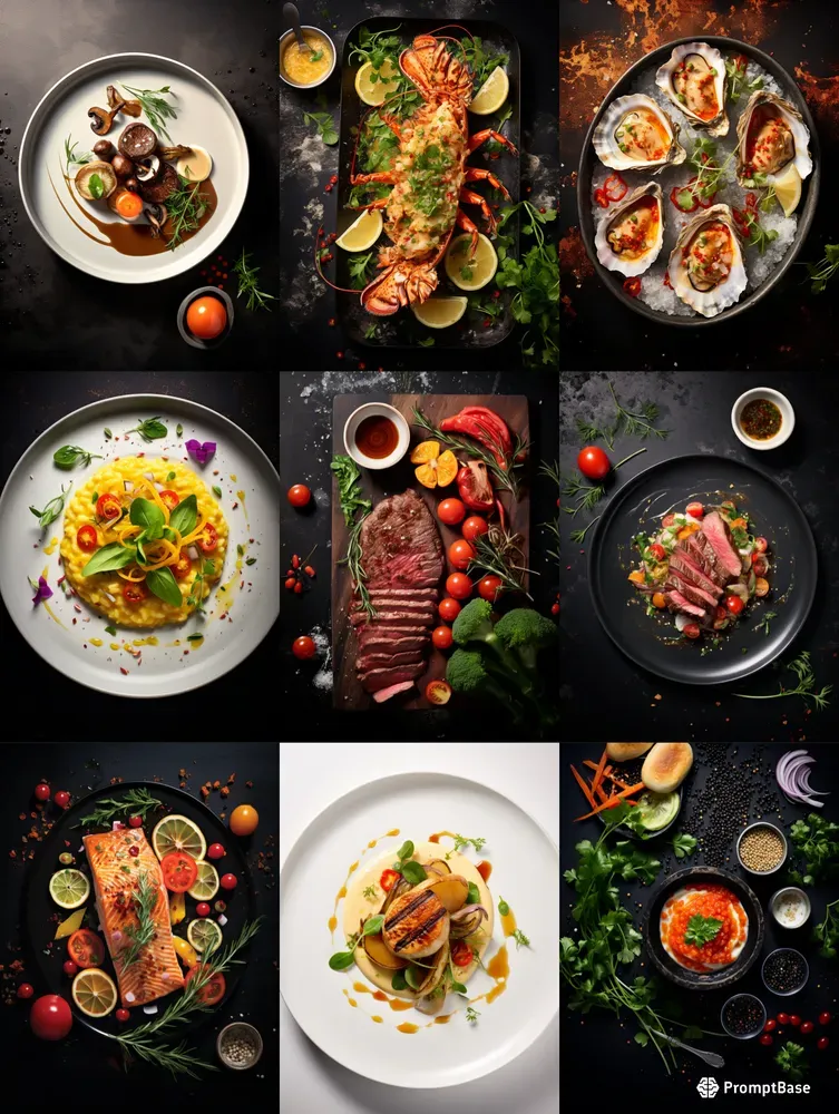 Top View Culinary Art Midjourney Prompt | PromptBase