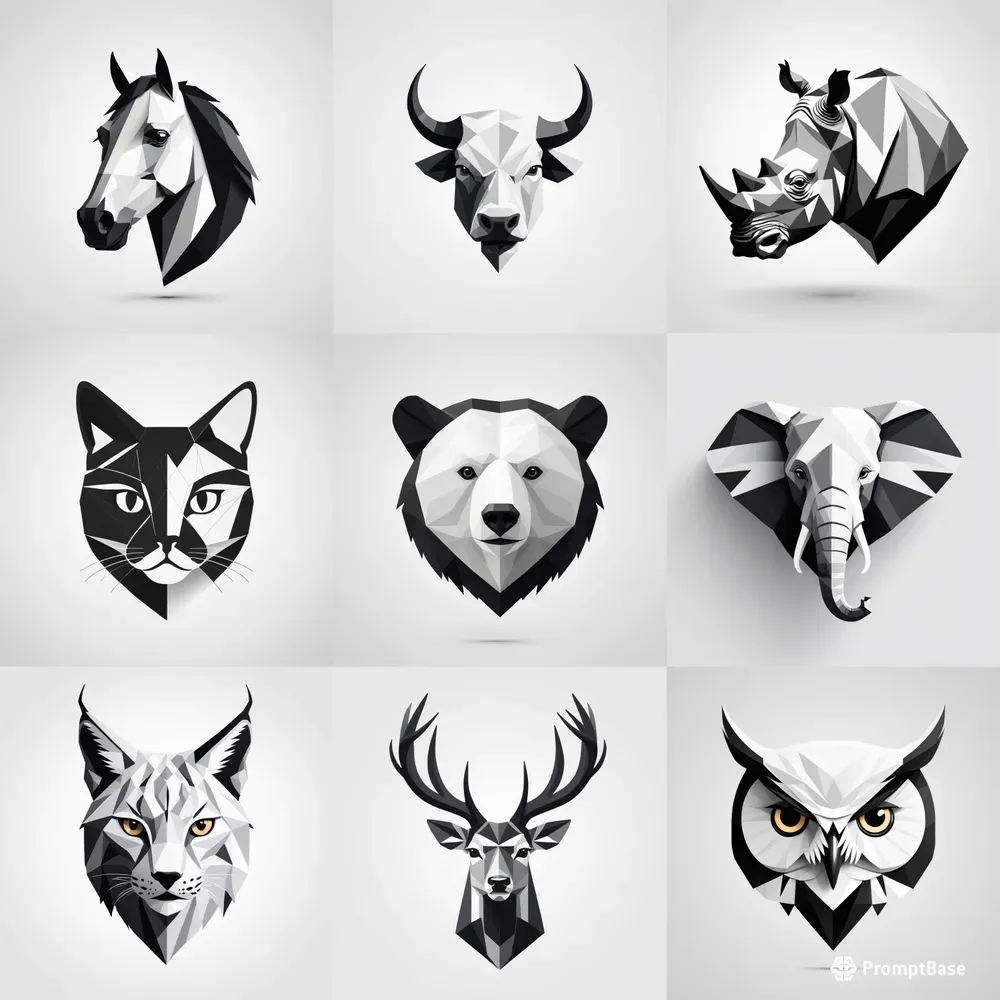 Modern Minimal Animal Icons Leonardo Ai Prompt | PromptBase
