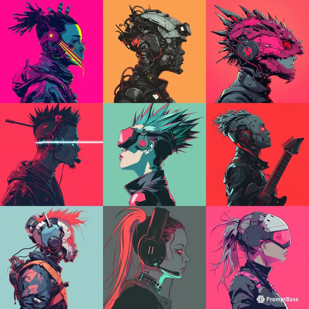 Metal Punk Rock NFT Pfp Character Images Midjourney Prompt | PromptBase