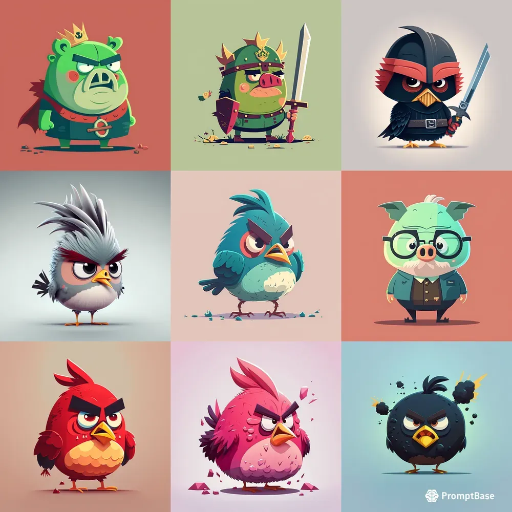 Angry Birds Characters Midjourney Prompt | PromptBase