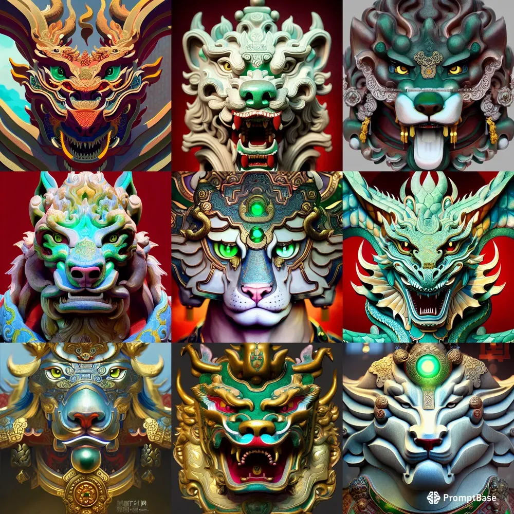 Ancient Chinese Guardian Statues Stable Diffusion Prompt | PromptBase