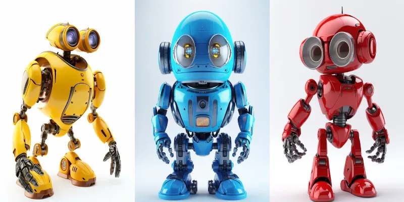 Whimsical Robot Characters Pixar Style Midjourney Prompt | PromptBase