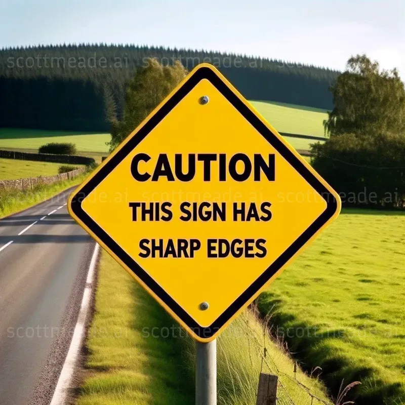 Funny Roadside Signs DALL·E Prompt | PromptBase