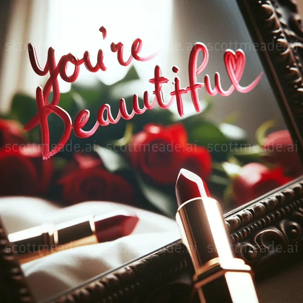 Lipstick Messages On Mirrors DALL·E Prompt | PromptBase