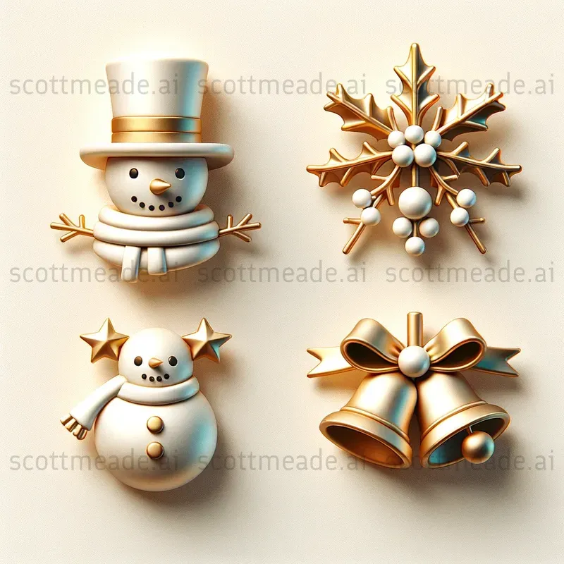 Luxurious Christmas Ui Icons DALL·E Prompt | PromptBase