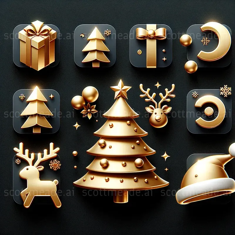 Luxurious Christmas Ui Icons DALL·E Prompt | PromptBase