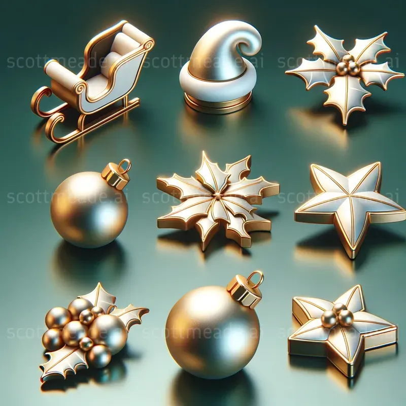 Luxurious Christmas Ui Icons DALL·E Prompt | PromptBase
