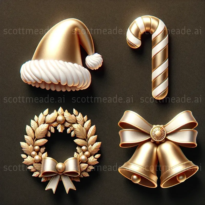 Luxurious Christmas Ui Icons DALL·E Prompt | PromptBase