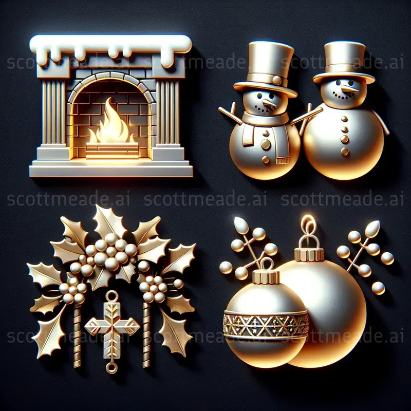 Luxurious Christmas Ui Icons DALL·E Prompt | PromptBase