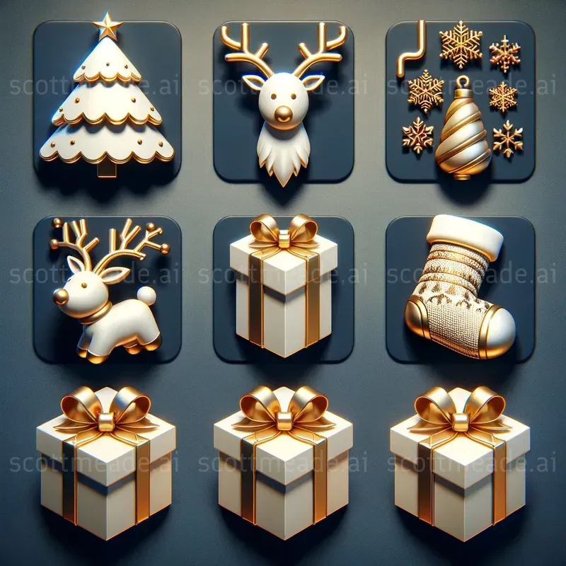 Luxurious Christmas Ui Icons DALL·E Prompt | PromptBase