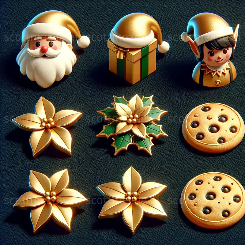 Luxurious Christmas Ui Icons DALL·E Prompt | PromptBase