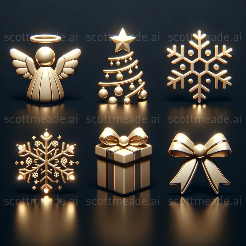 Luxurious Christmas Ui Icons DALL·E Prompt | PromptBase