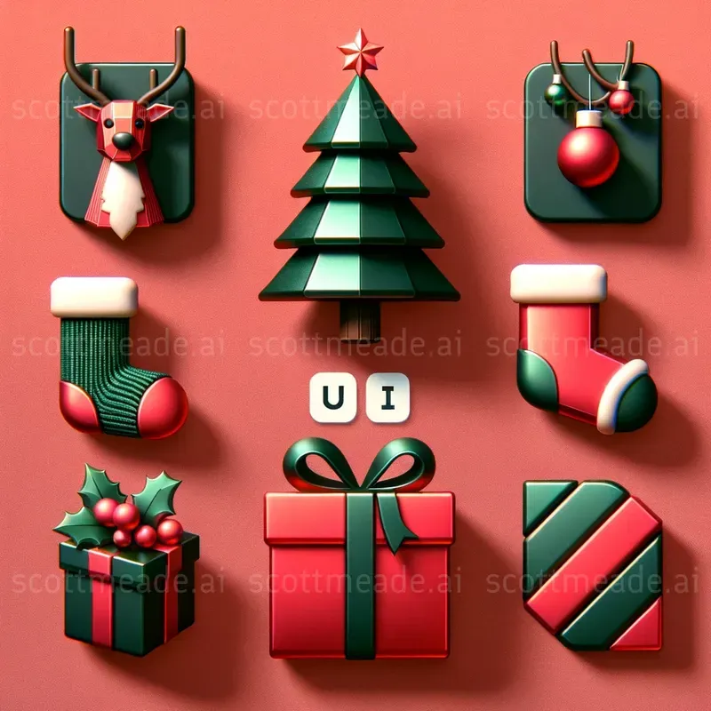 Festive 3D Christmas Ui Icons DALL·E Prompt | PromptBase
