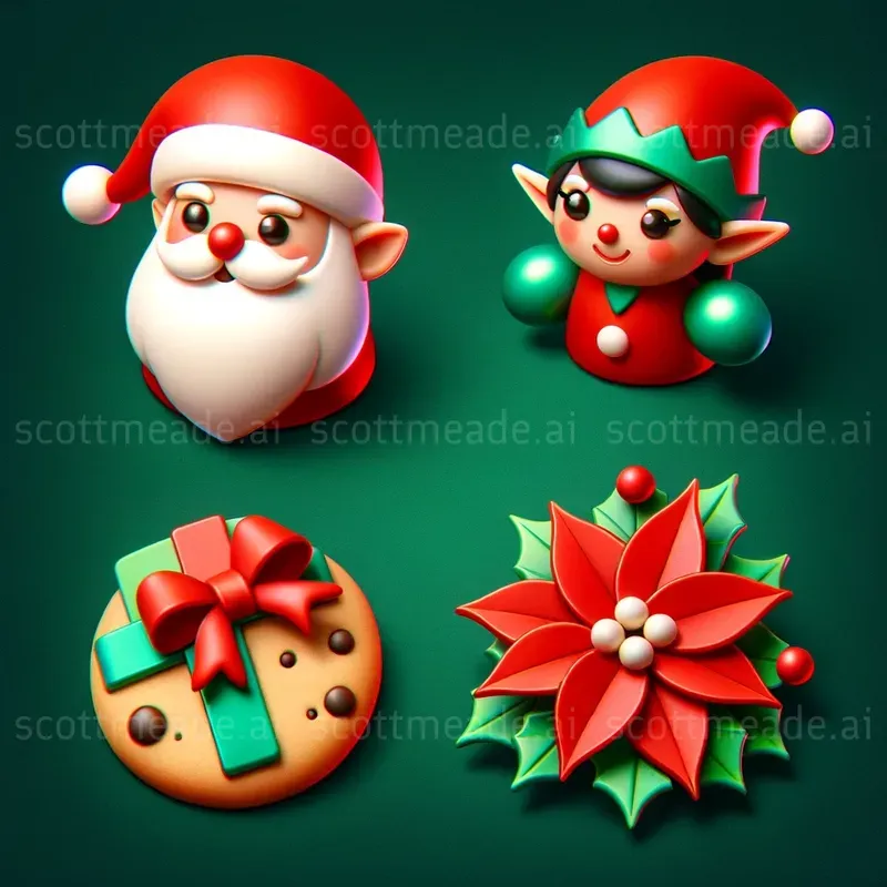 Festive 3D Christmas Ui Icons DALL·E Prompt | PromptBase