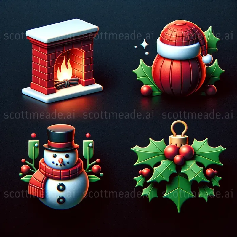 Festive 3D Christmas Ui Icons DALL·E Prompt | PromptBase