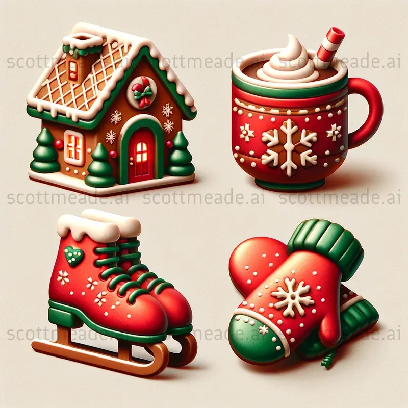 Festive 3D Christmas Ui Icons DALL·E Prompt | PromptBase