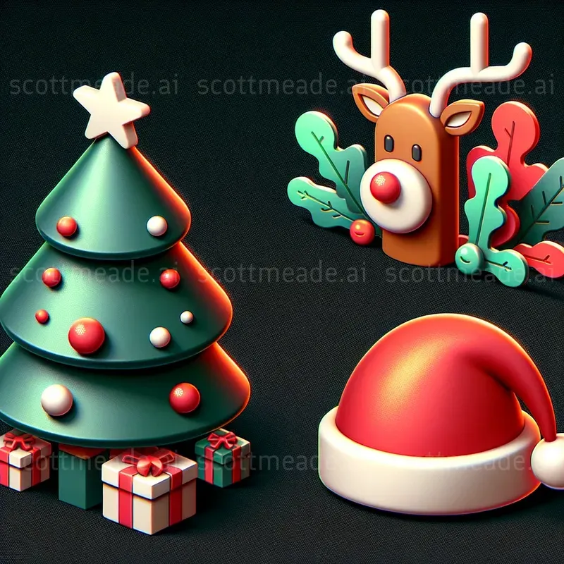 Festive 3D Christmas Ui Icons DALL·E Prompt | PromptBase