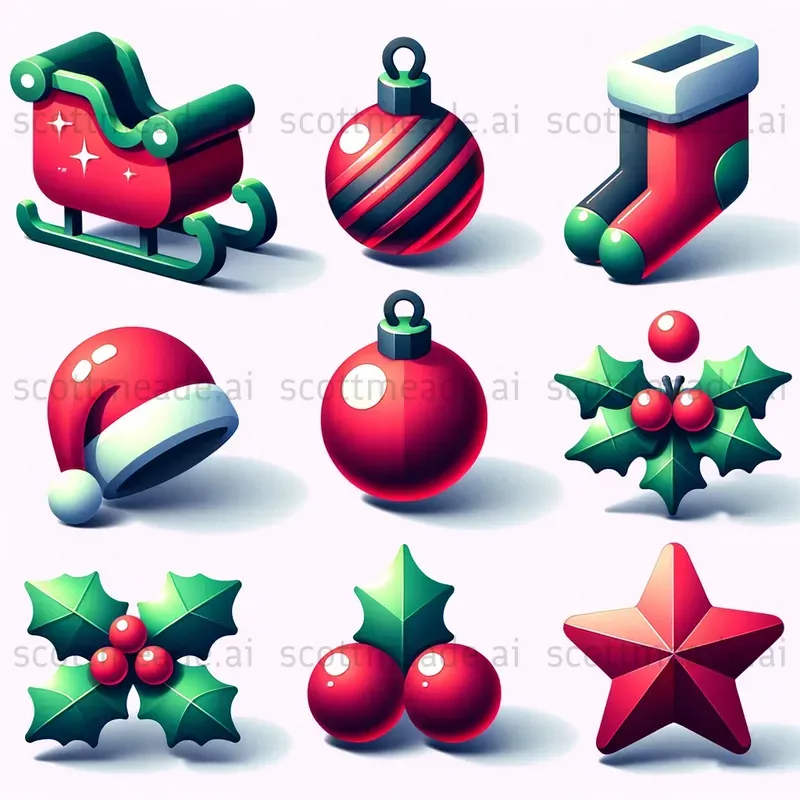 Festive 3D Christmas Ui Icons DALL·E Prompt | PromptBase