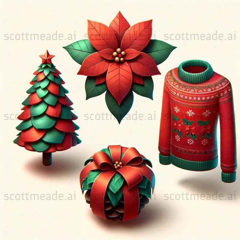 Festive 3D Christmas Ui Icons DALL·E Prompt | PromptBase