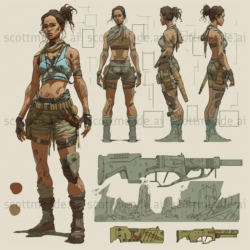 Consistent Character Sheet Poses Midjourney Prompt | PromptBase