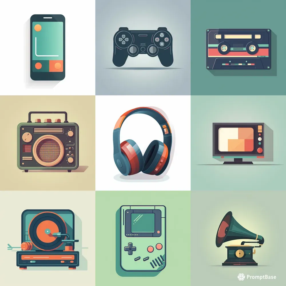 Flat Design Logos 2D Midjourney Prompt | PromptBase