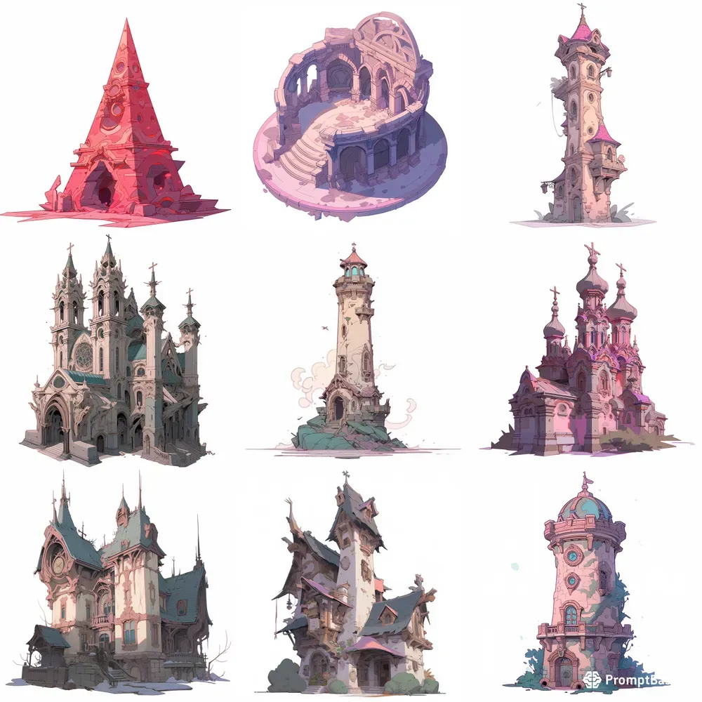 Anime Inspired RPG Building Designs Midjourney Prompt | PromptBase