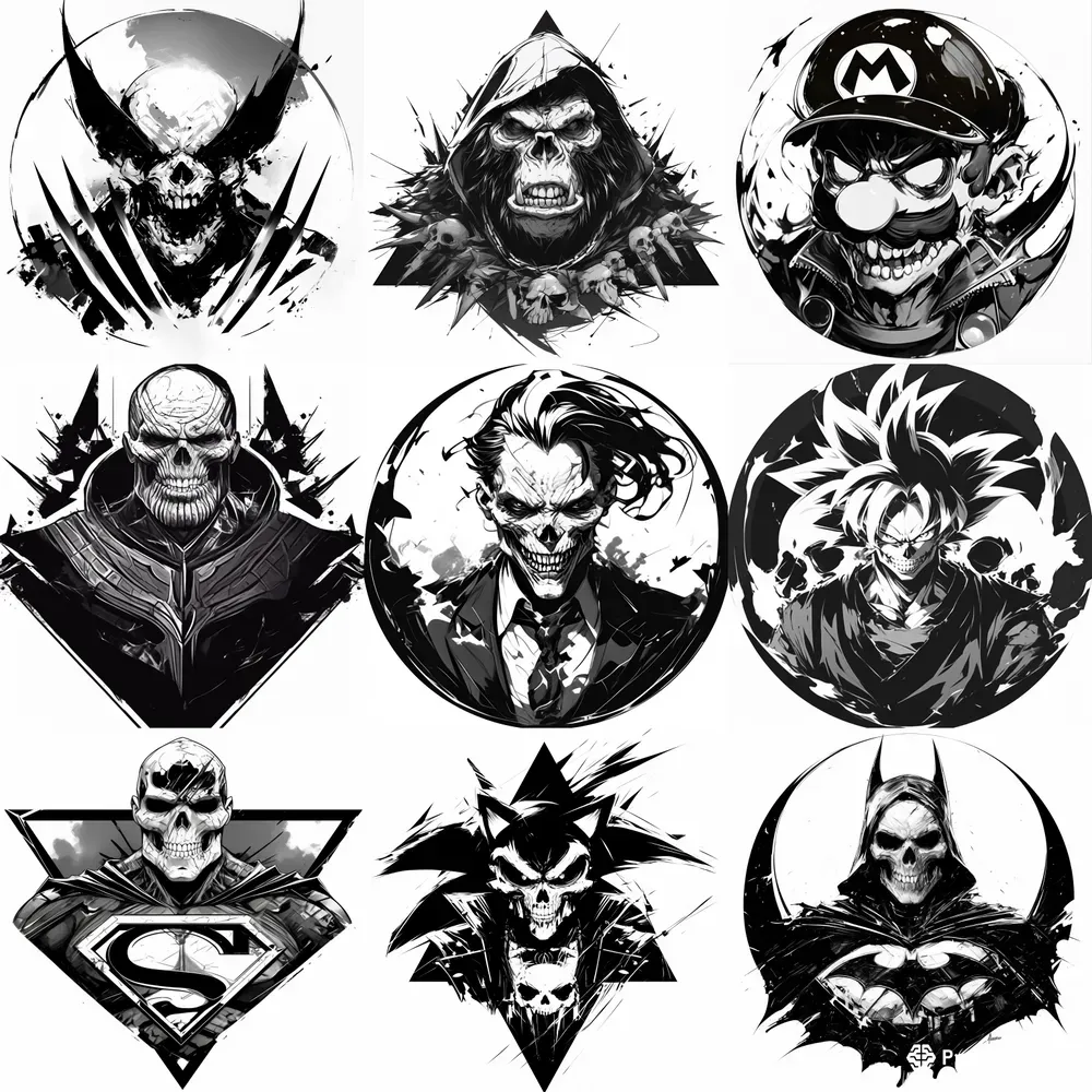 Gothic Character Logos Midjourney Prompt | PromptBase