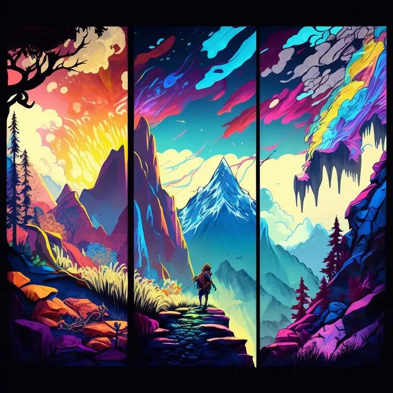 Vibrant Multi-panel Wall Art Midjourney Prompt | PromptBase