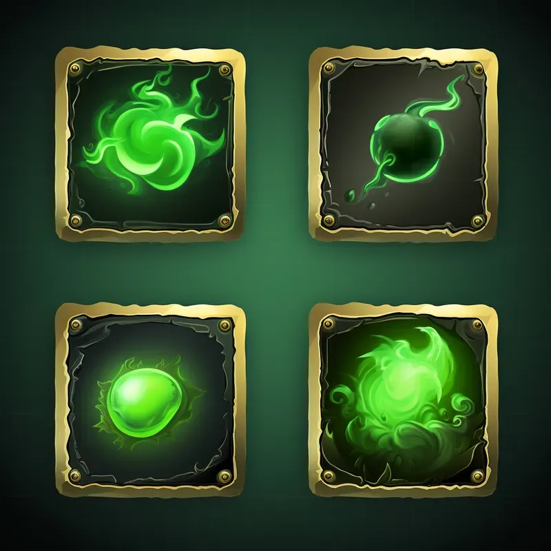 Spells And Attack Icons For Mmorpg Games Midjourney Prompt | PromptBase