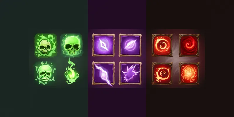 Spells And Attack Icons For Mmorpg Games Midjourney Prompt | PromptBase