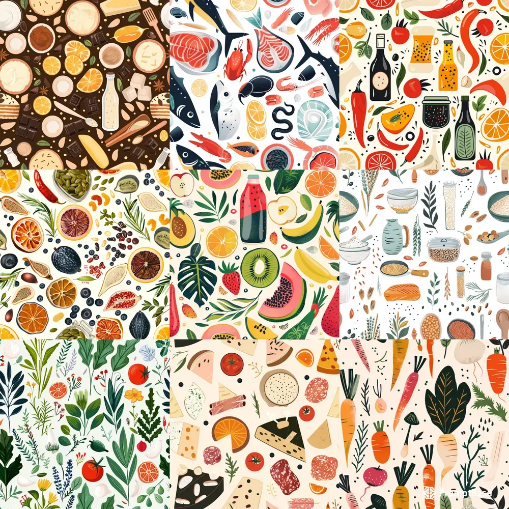 Palettes Of Flavor Patterns Midjourney Prompt | PromptBase