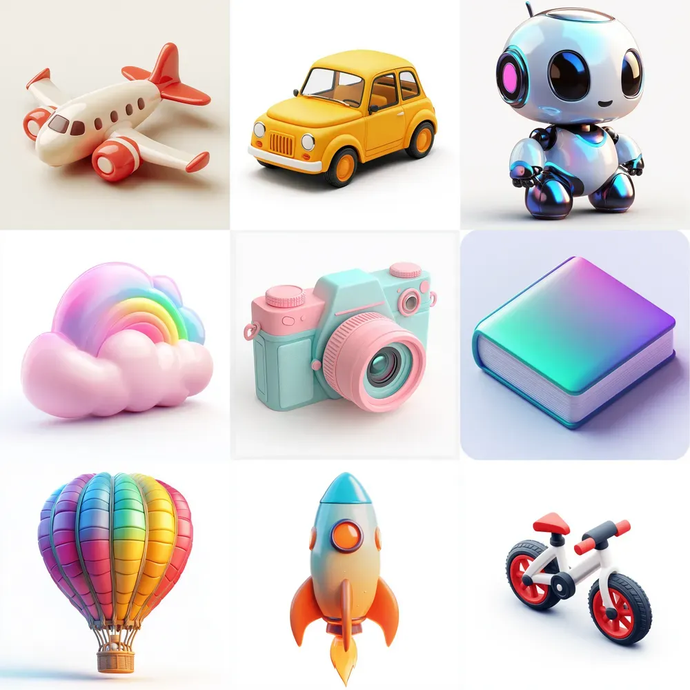3D Cartoon Icons For Social Media Midjourney Prompt | PromptBase