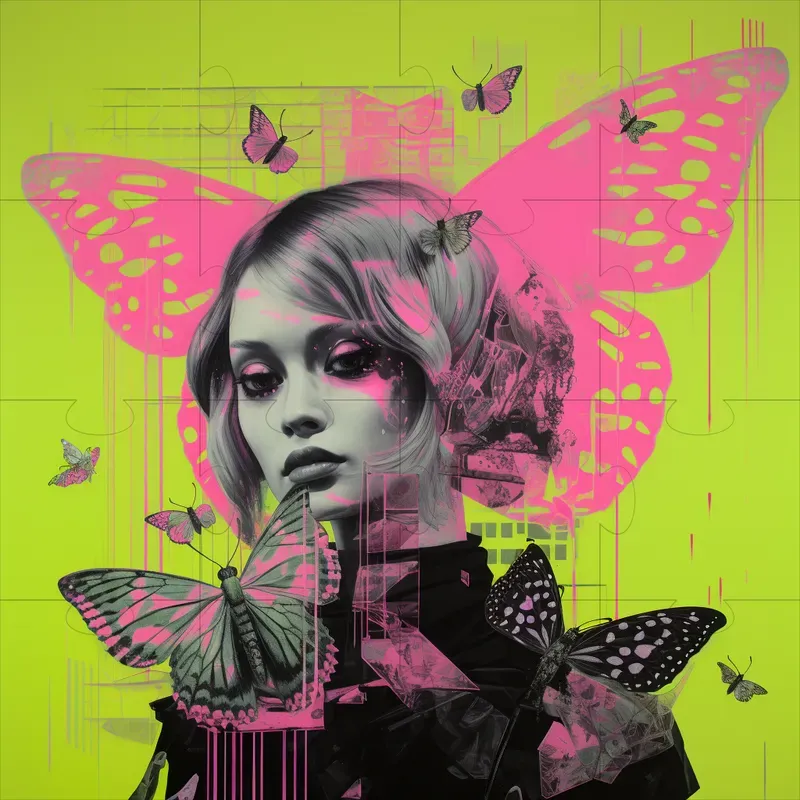 Cyberdelic Collage Art Midjourney Prompt | PromptBase