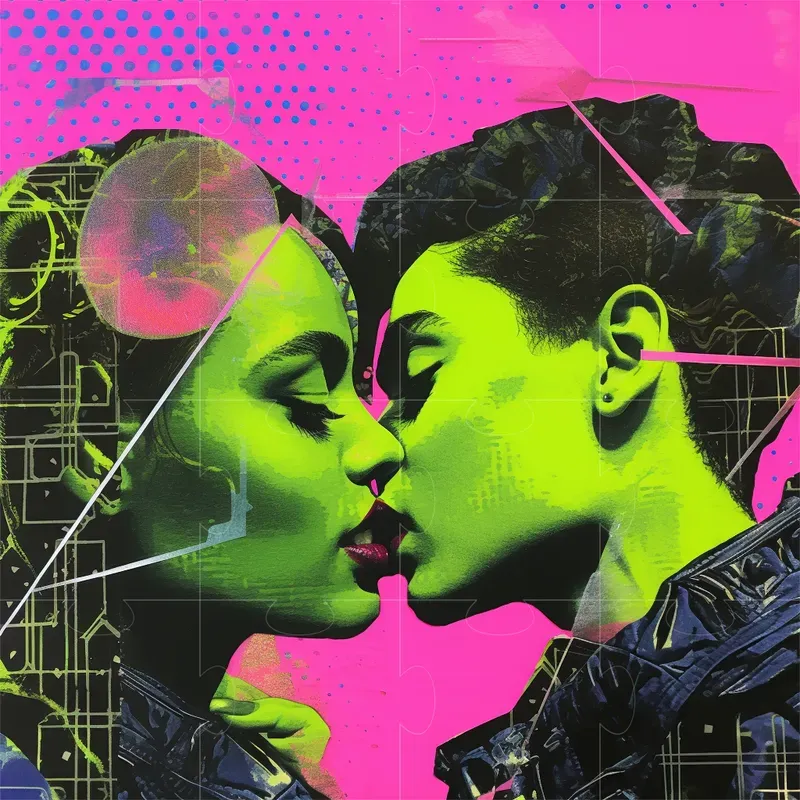 Cyberdelic Collage Art Midjourney Prompt | PromptBase