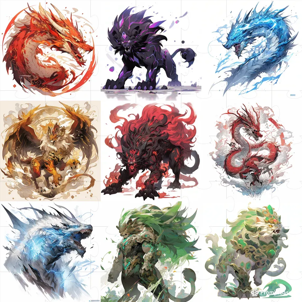 Stunning Mythical Beasts Illustrations Midjourney Prompt | PromptBase