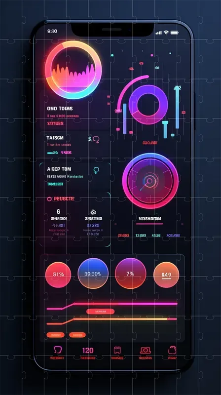 Dark Futuristic Phone App Ui Inspiration Midjourney Prompt | PromptBase