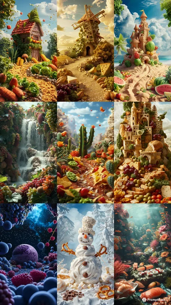 Foodscapes For Wallpapers Midjourney Prompt | PromptBase