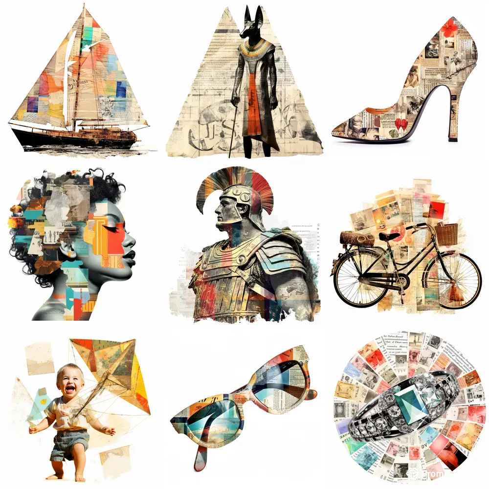 Stylish Newspaper Collages Midjourney Prompt | PromptBase