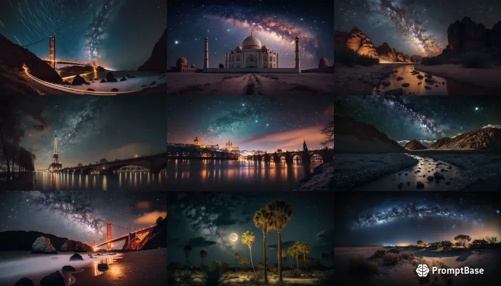 Professional Night Photographs Midjourney Prompt | PromptBase