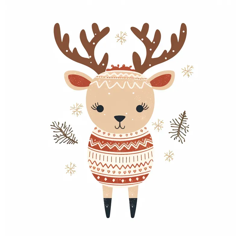 Christmas Simple Illustration Clipart Fos Midjourney Prompt | PromptBase
