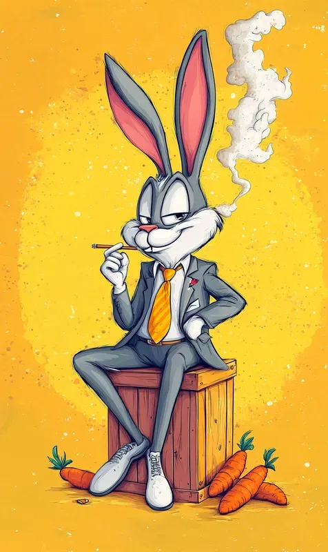 Smoking Cartoon Characters Illustrations Midjourney Prompt | PromptBase