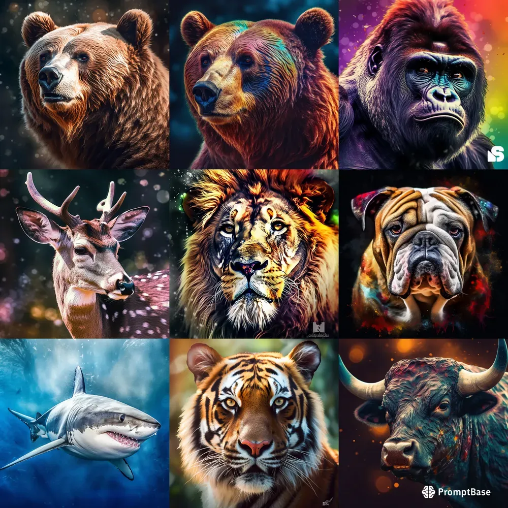 Unexpected Unusual Animal Portraits Midjourney Prompt | PromptBase